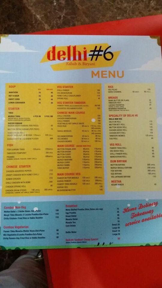 Menu at Delhi#6 Taste of India, Chandigarh