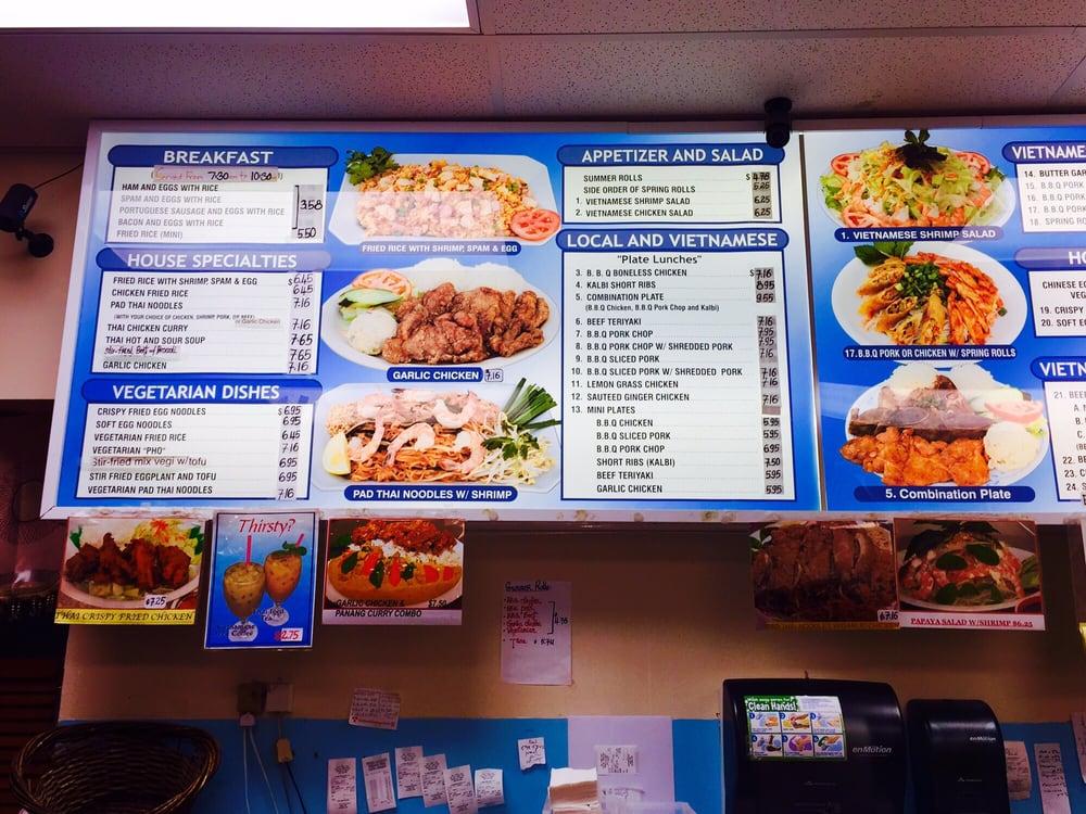 Menu at Fort Street Cafe, Honolulu