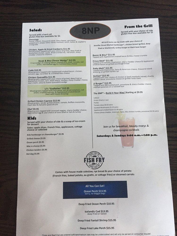 Menu at LJ's Sports Tavern & Grill pub & bar, Madison