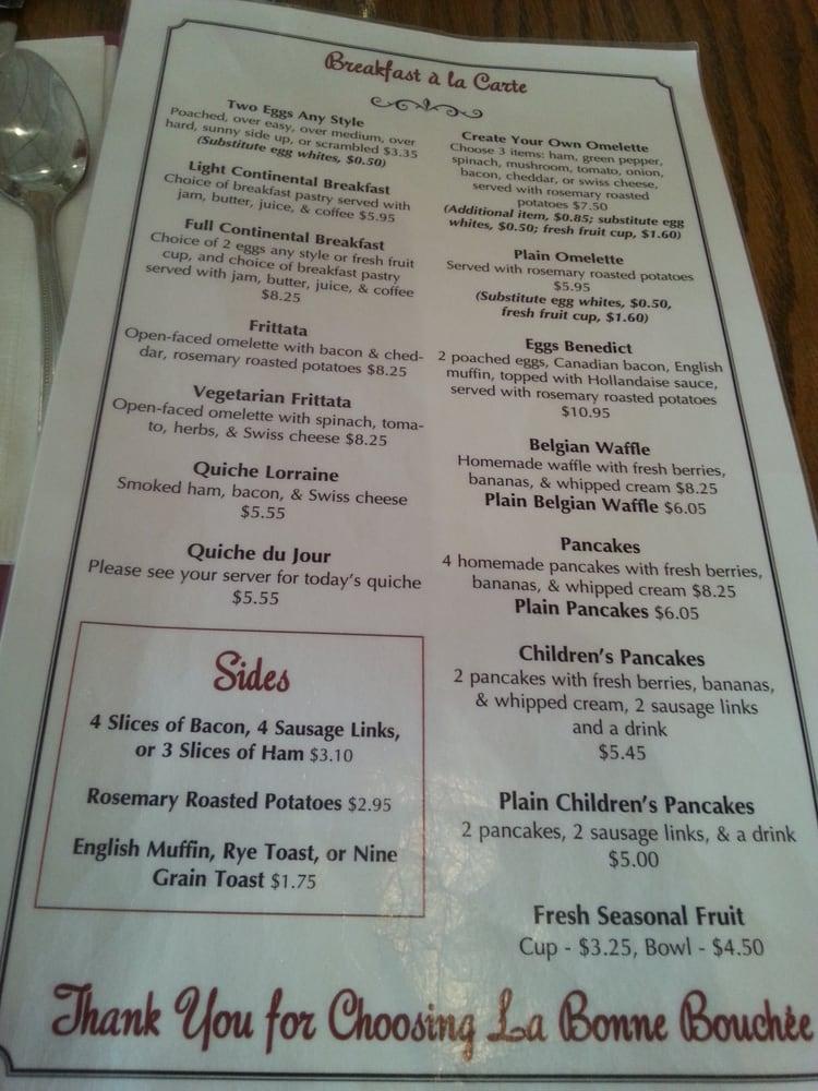 Menu at La Bonne Bouchee Patisserie & Cafe, Creve Coeur