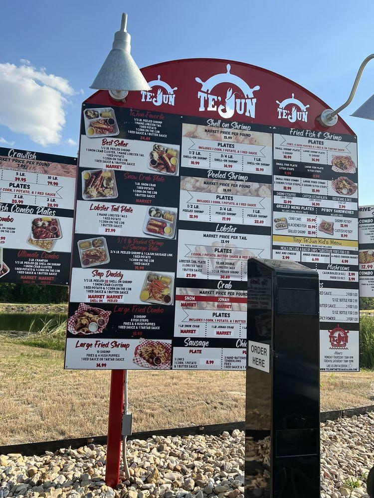 Menu at Te'Jun The Texas Cajun- Red Oak restaurant, Red Oak