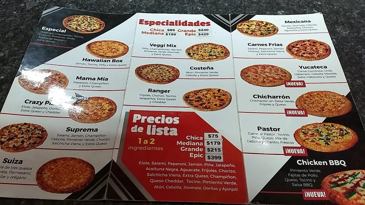 Menu at Black Pizza FX (Centro) restaurant, Aguascalientes