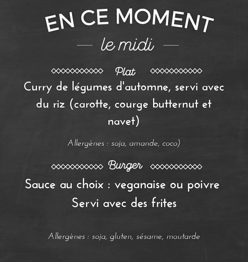 Menu at The B-side restaurant, Lille