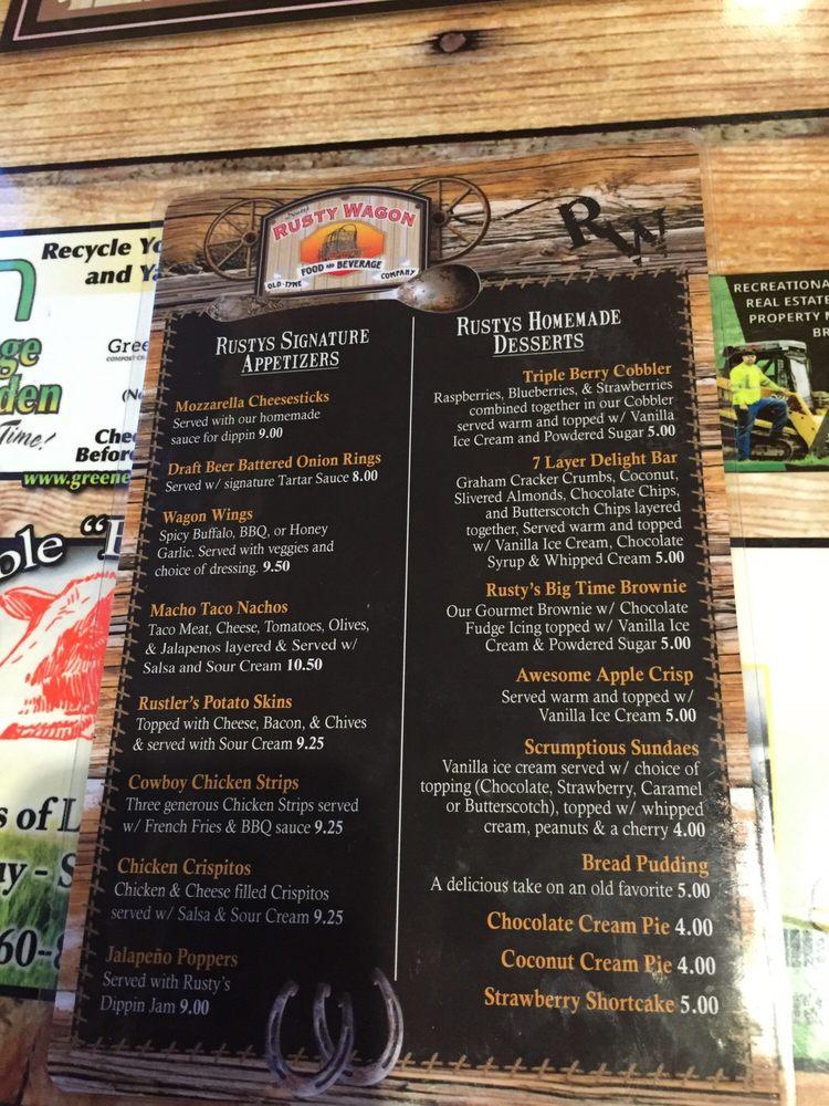 Menu at Rusty Wagon Old Tyme Food pub & bar, Lynden, Hannegan Rd