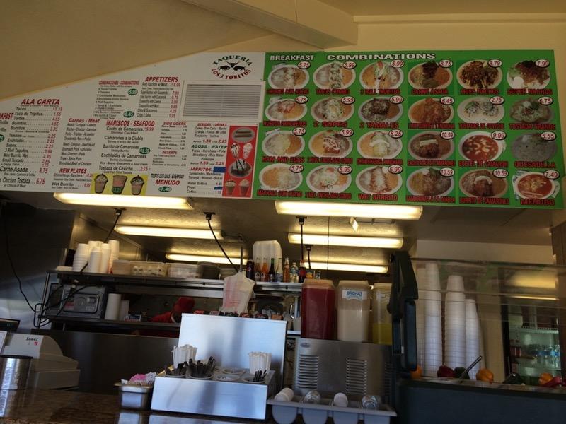 Menu at Los Tres Toritos restaurant, Reno