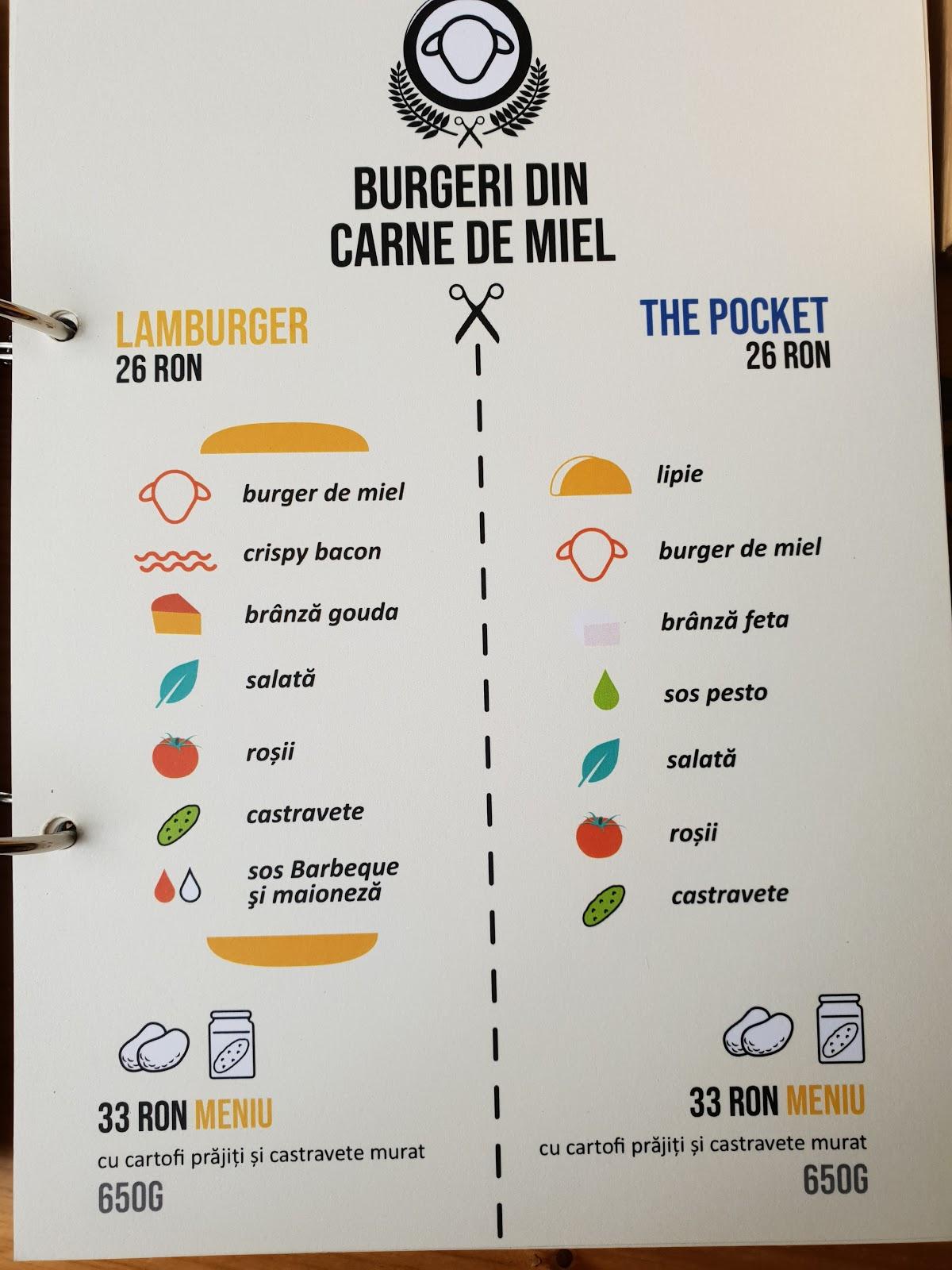 Menu at Modelier, Bucharest