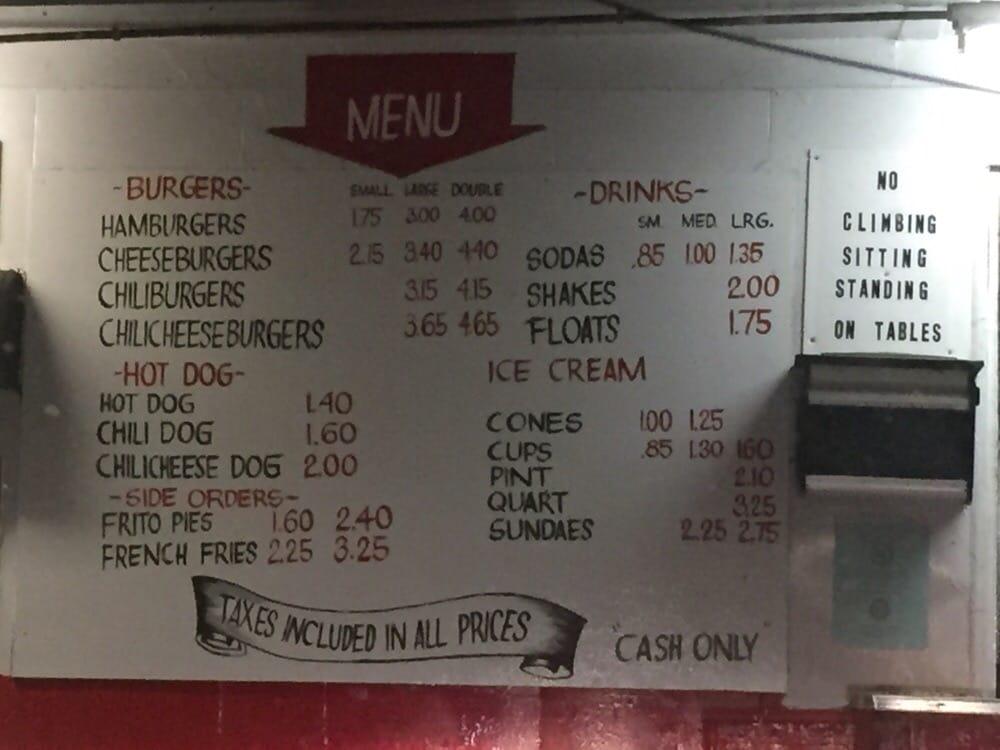 Menu at Cream Burger restaurant, Houston