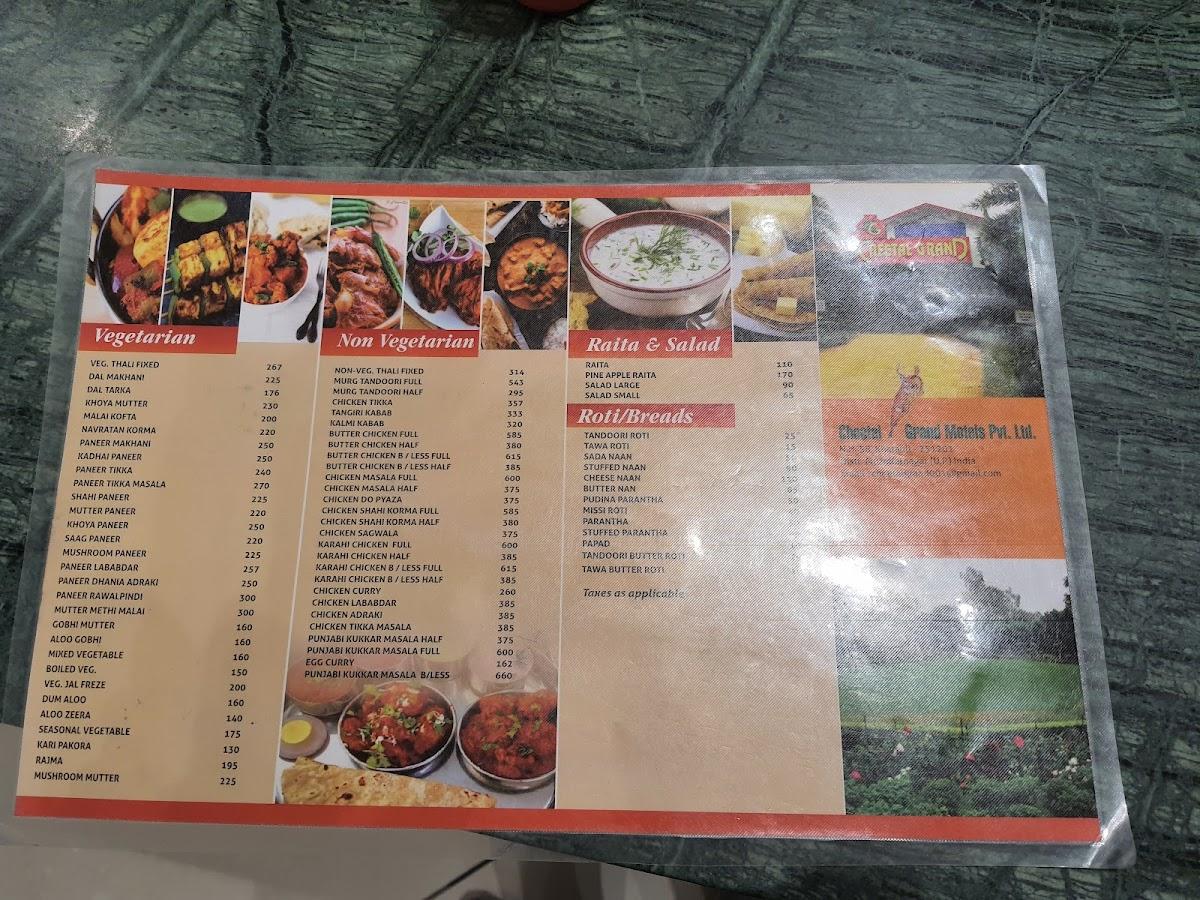 Menu at Cheetal Grand, Khatauli, Khatauli Bypass