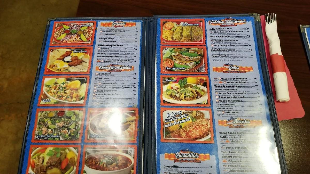 Menu at Los Panchos Mexican Grill & Seafood pub & bar, Escondido