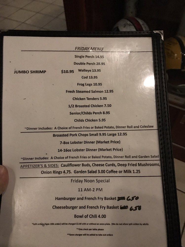 Menu at Redwood Inn restaurant, Green Bay, Main St