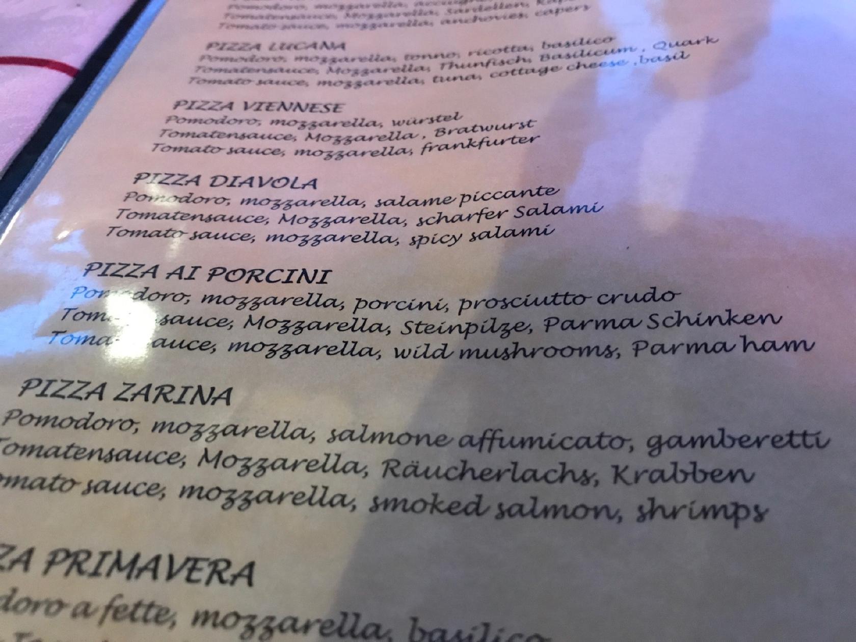 Menu da Hotel Ristorante Alpino, Malcesine