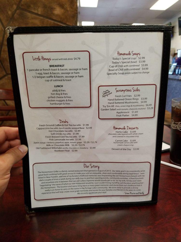 Menu at Honeymoon Grille desserts, Akron, Manchester Rd