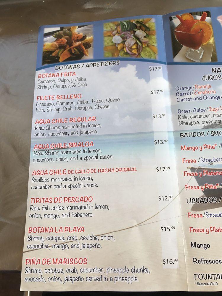 Menu at La playa seafood pub & bar, Atwater