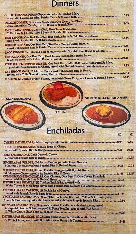 Menu at Cielito Lindo Restaurant, Waller, Farm to Market 2920 # A