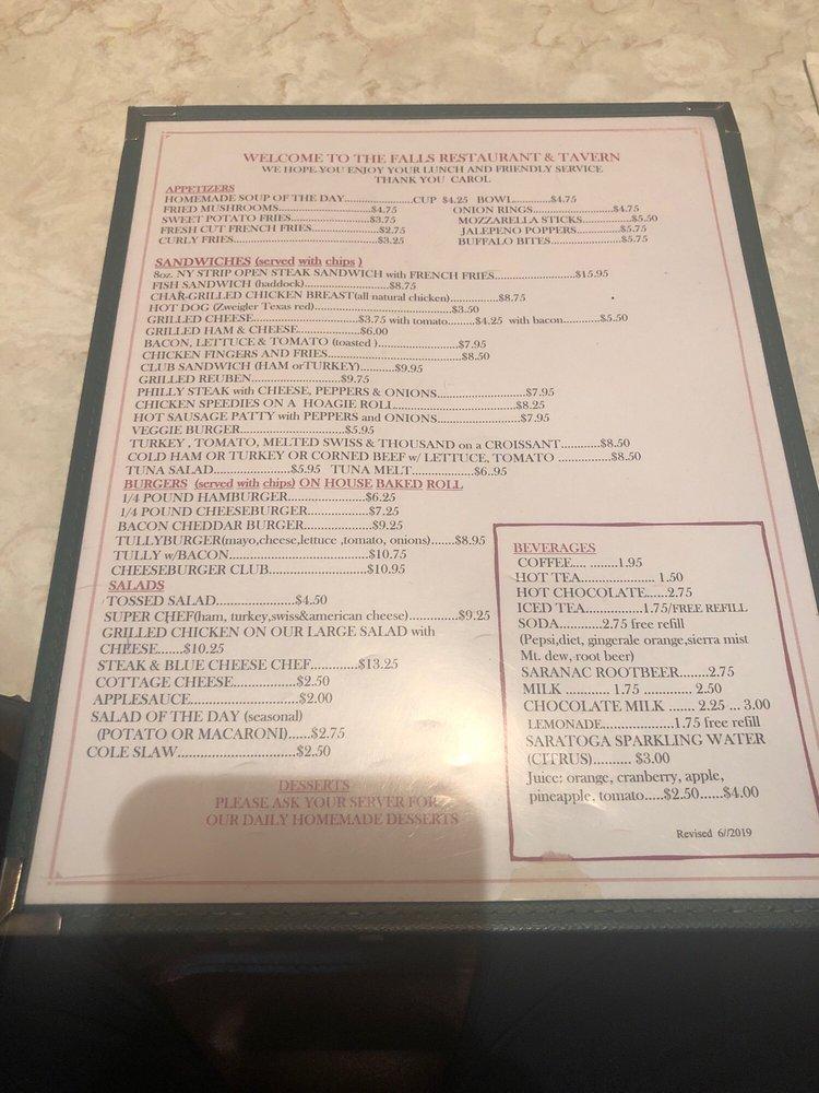 Menu at Falls Restaurant & Catering, Trumansburg