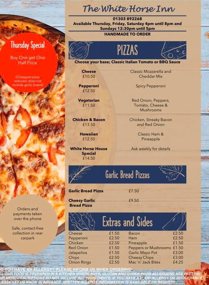 Menu at White Horse pub & bar, Folkestone