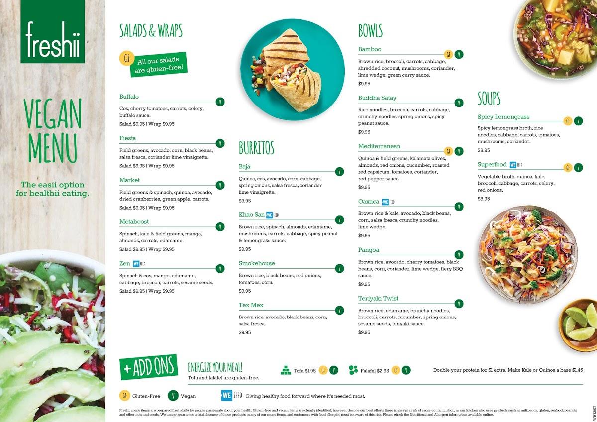 Menu at Freshii (Allendale Square) restaurant, Perth, Allendale Square