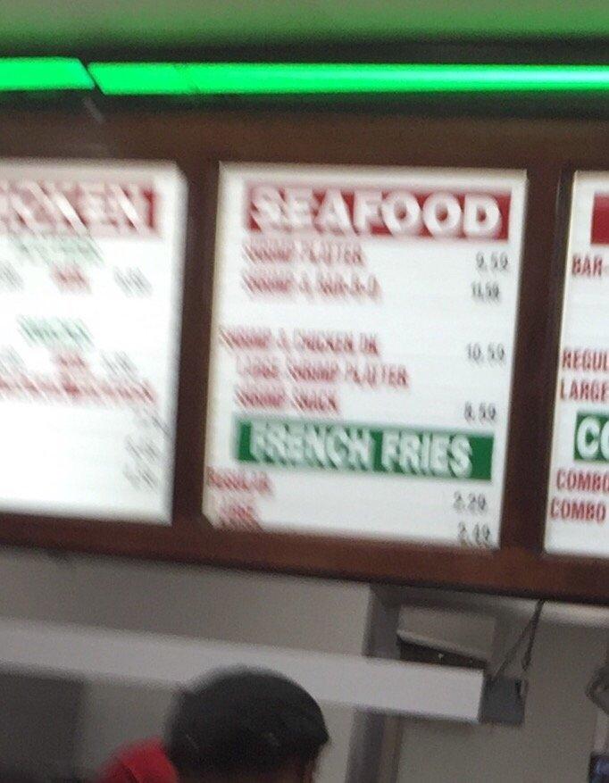 Menu at Smithfield's Chicken 'N Bar-B-Q, Fayetteville, Camden Rd