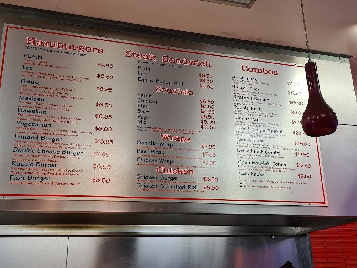 Menu at South Morang Fish and Chips fast food, South Morang