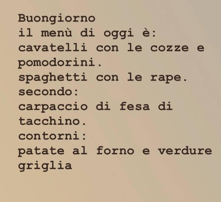 Menu at Tabula Rasa restaurant, Bari, Via Orfeo Mazzitelli