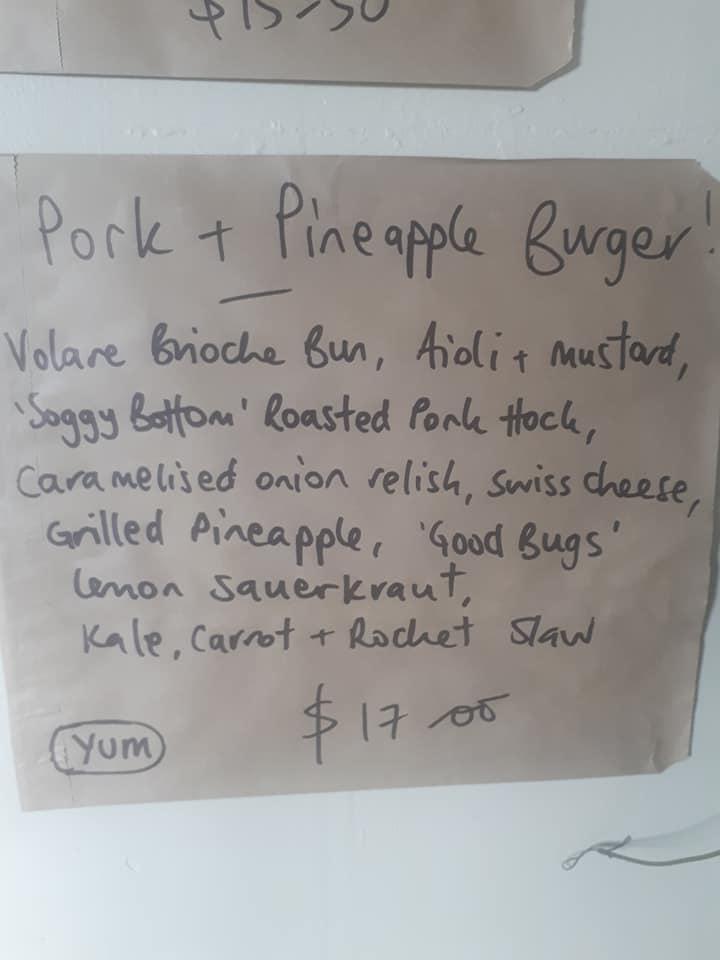 Menu at The Lost Boys Cafe, Hamilton