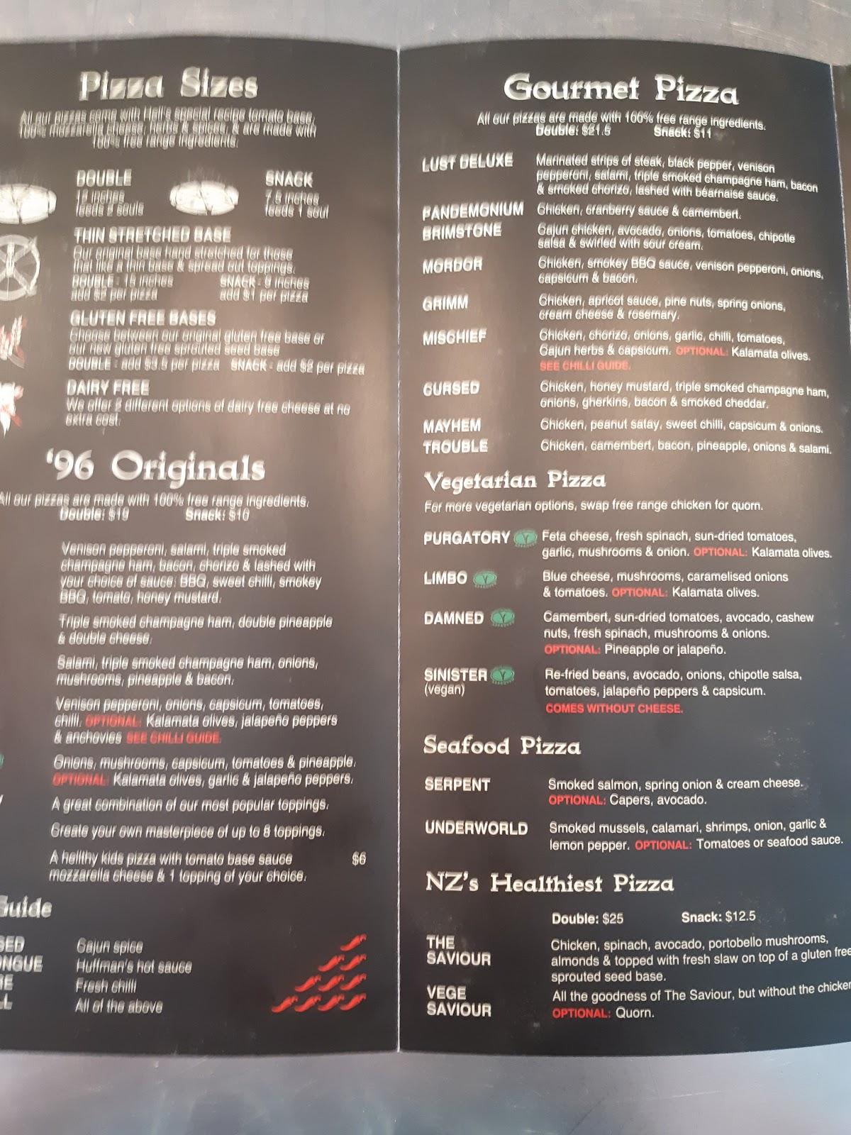 Menu at HELL Pizza Papamoa restaurant, Papamoa, 30 Gravatt Rd