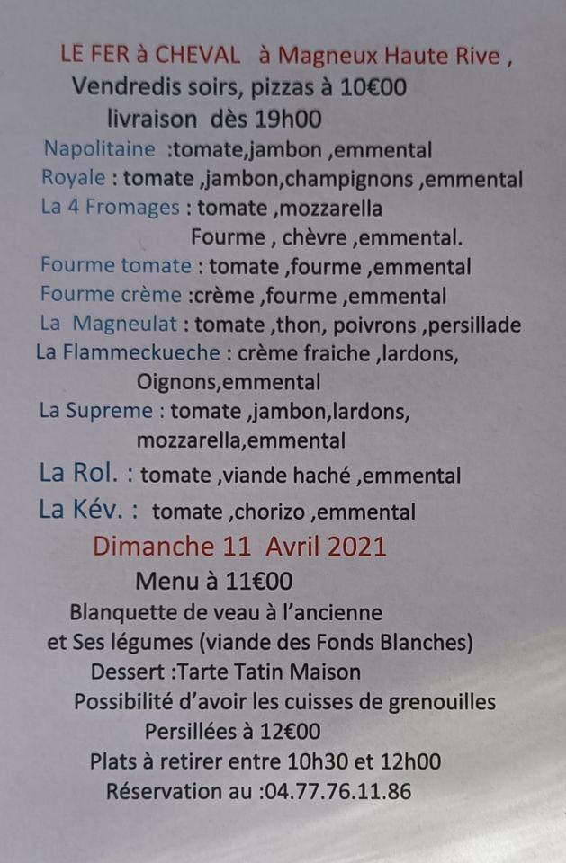 Menu au Le Fer à Cheval restaurant, Magneux-Haute-Rive