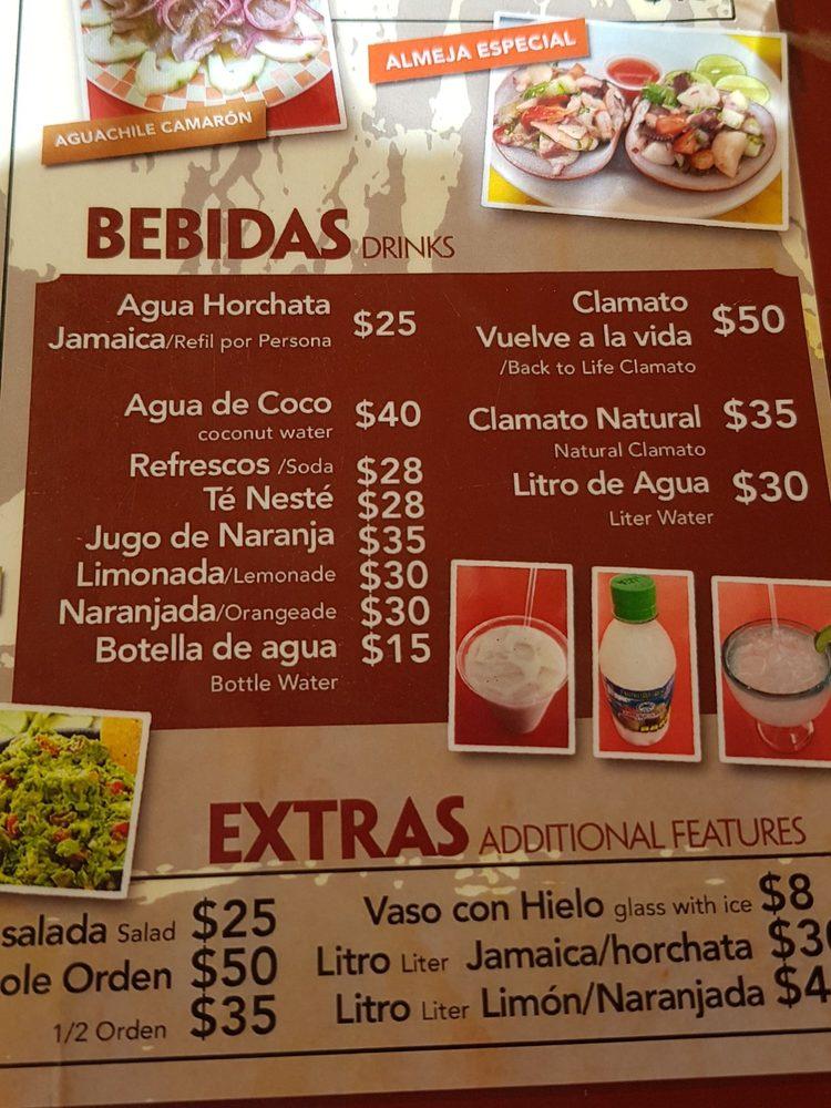 Menu at Los Claros restaurant, Cabo San Lucas, Ignacio Zaragoza