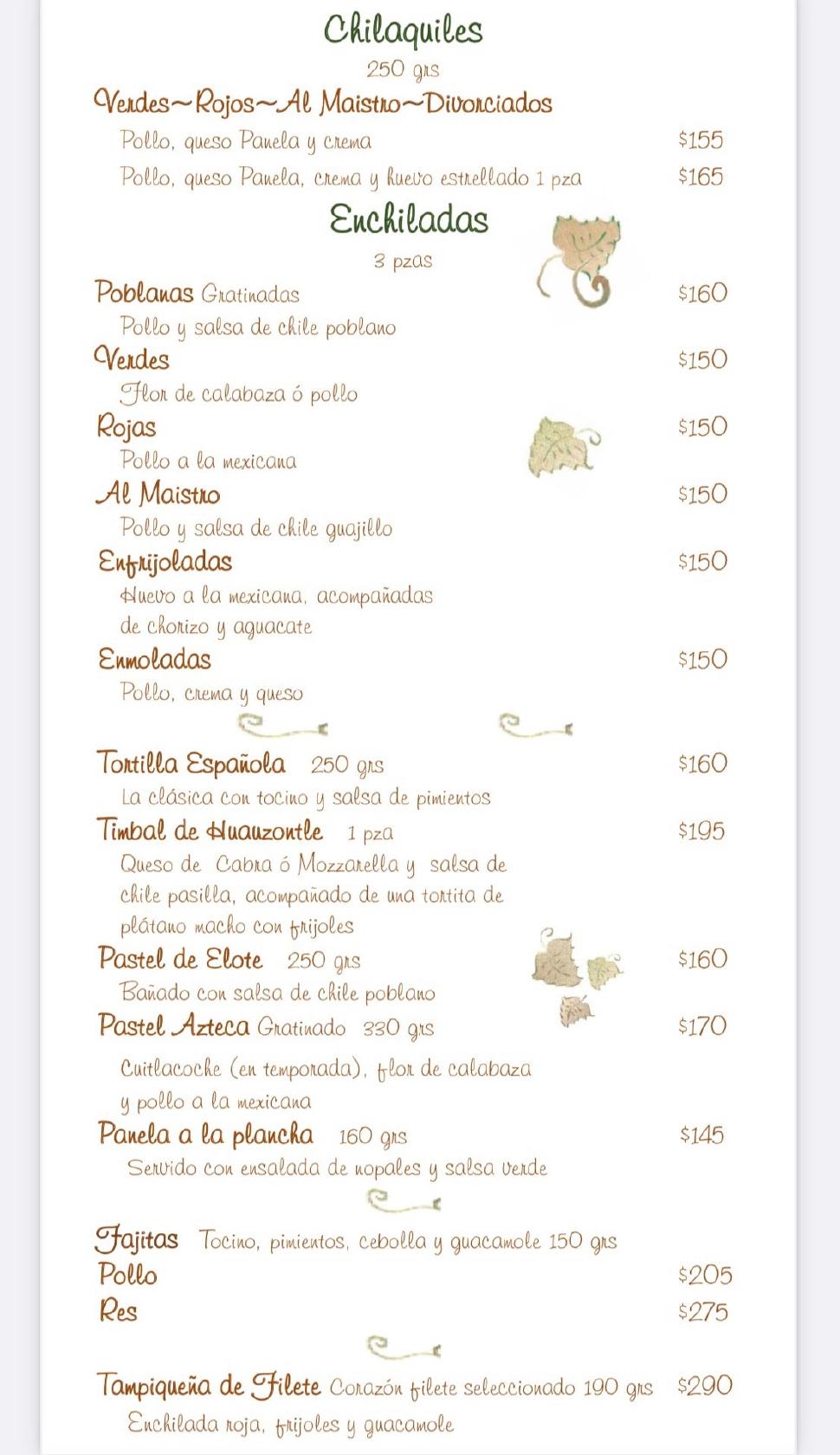 Menu at Maque Café, Mexico City, Av. Altavista 131-Local 5