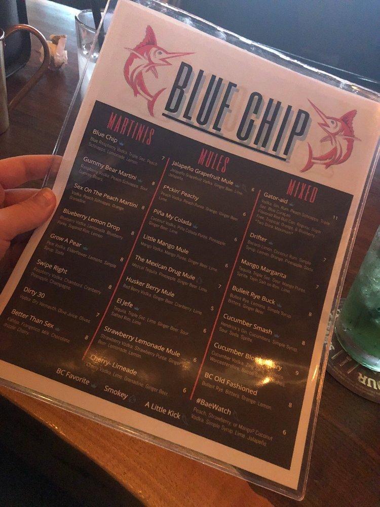 Menu at Blue Chip Ultra Lounge pub & bar, Omaha