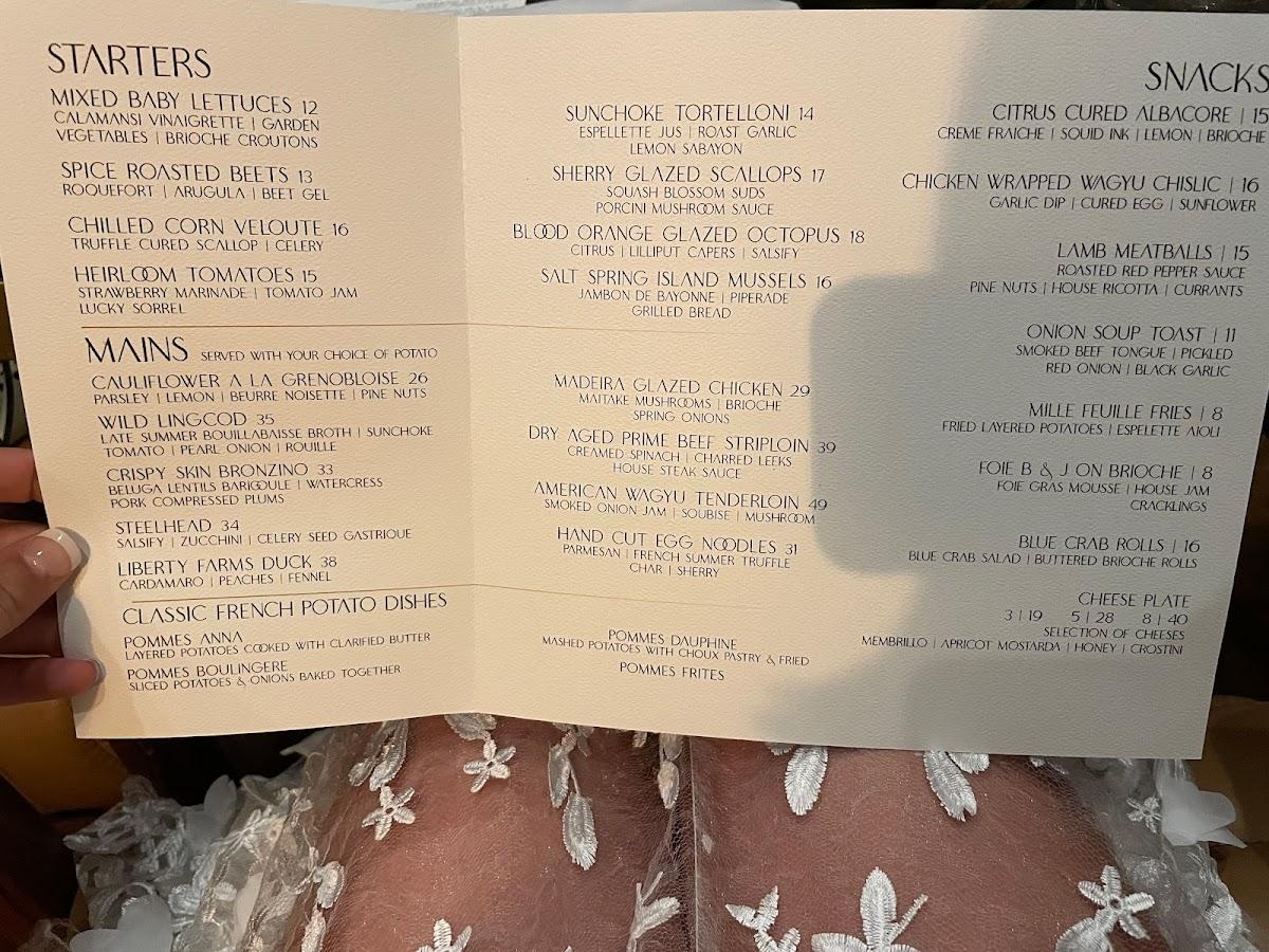 Menu at Harvester Kitchen by Bryan restaurant, Sioux Falls