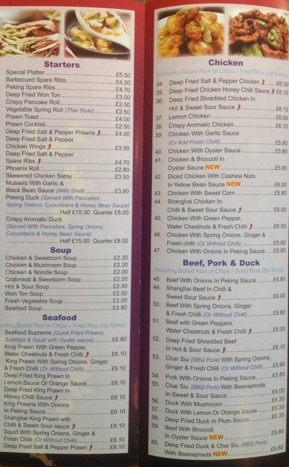 Menu at New Century Chinese Restaurant, Cupar