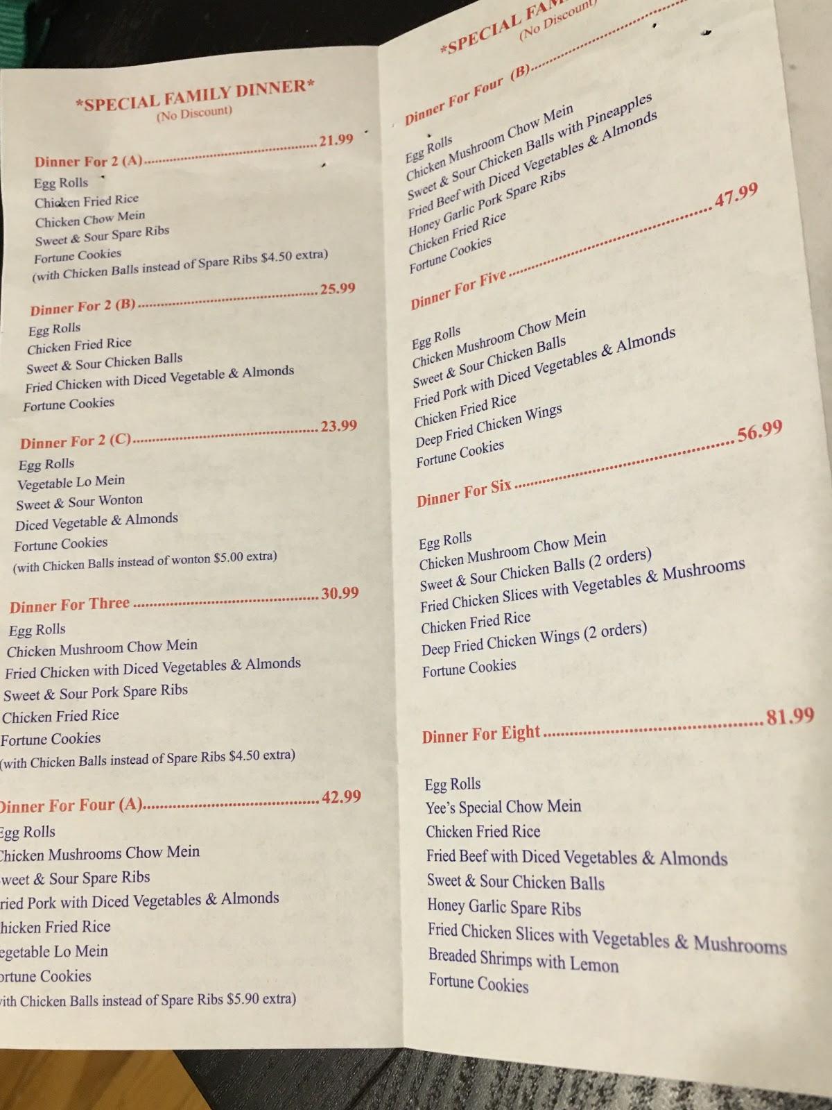 Yee S Garden Chinese Food Peterborough Menu | Fasci Garden