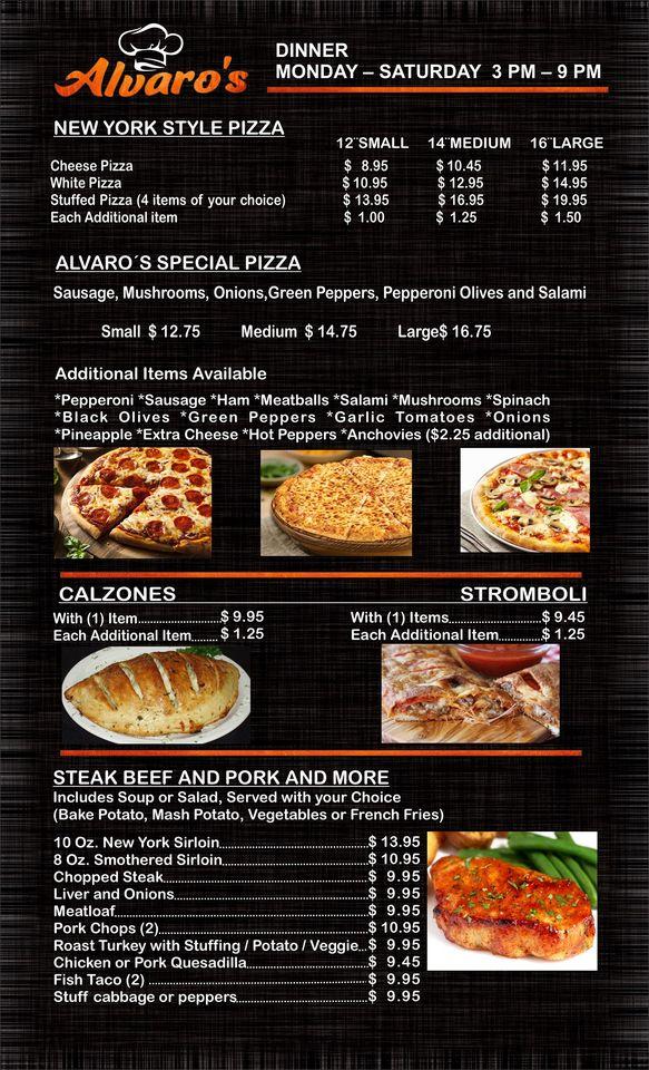 Menu at Alvaro's Family Restaurant, North Port