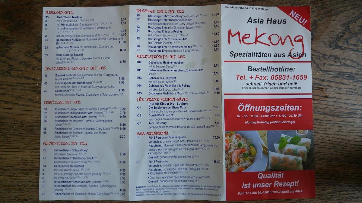 Menu au Bistro Mekong restaurant, Wittingen