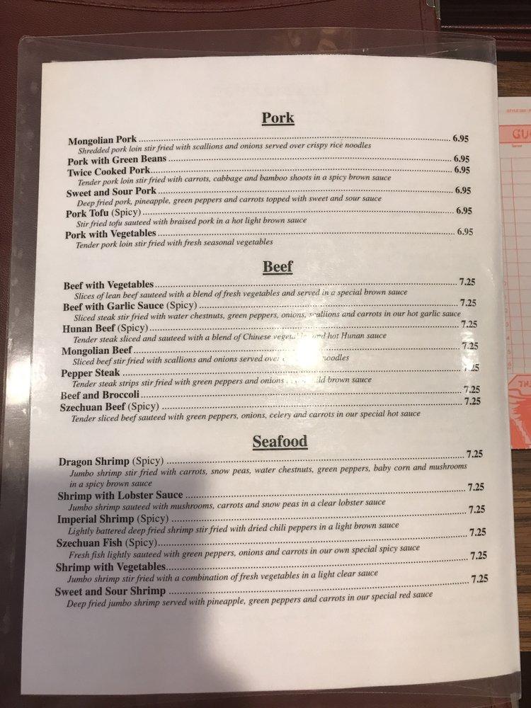 Menu at Empress of China restaurant, Madison