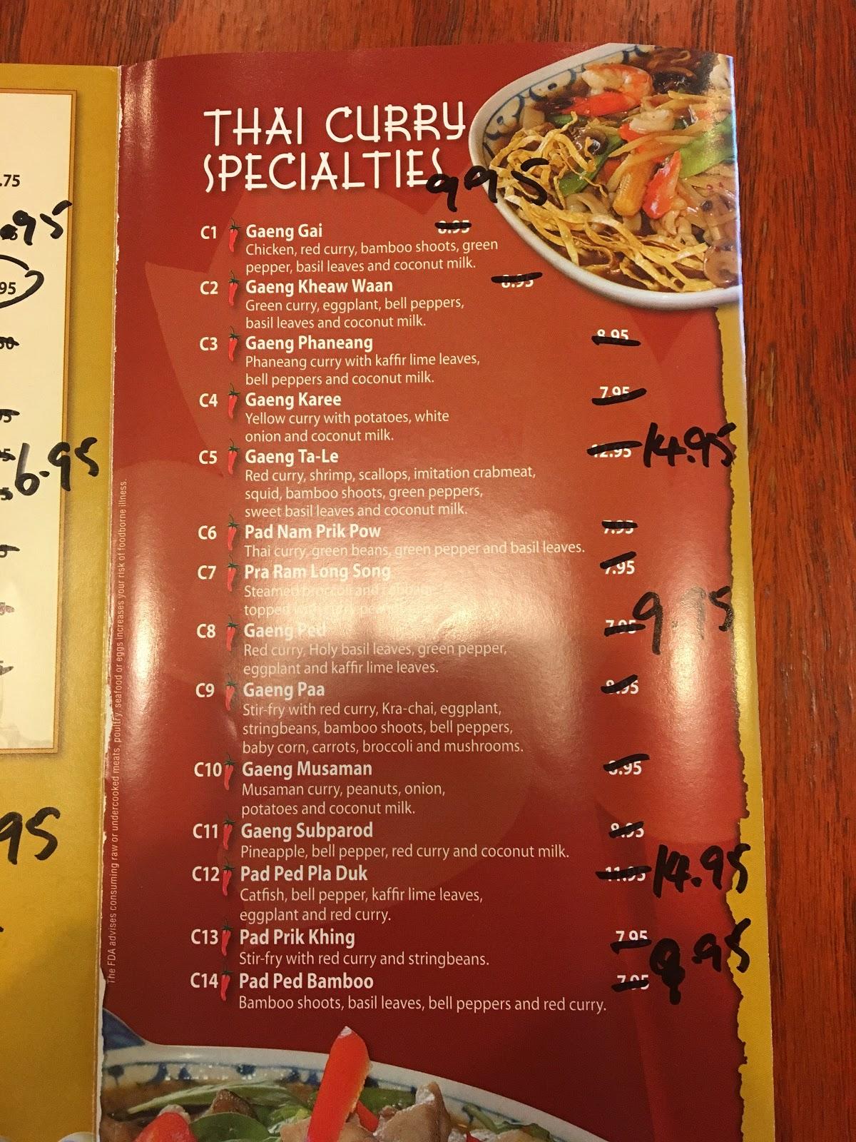 Menu at Golden Buddha Thai Cuisine restaurant, Romeo