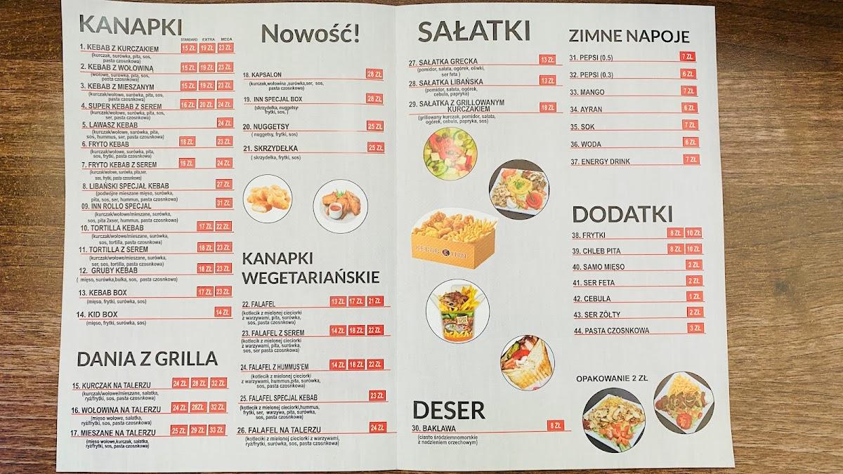 Menu at KEBAB INN ZORY, Zory
