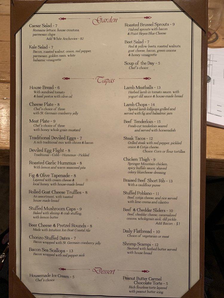 Menu at Riverside Liquors & The Restaurant in Riverside, Jacksonville