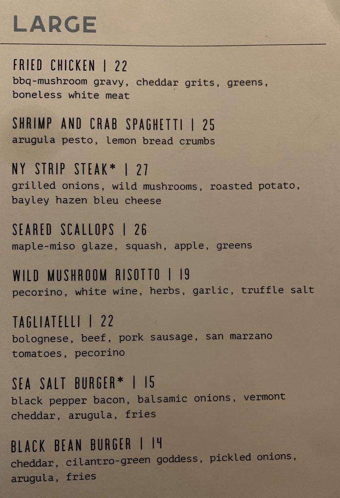 Menu at Sea Salt pub & bar, Marblehead