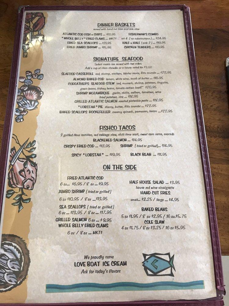 Menu at Cape Cod Fish Co restaurant, Fort Myers