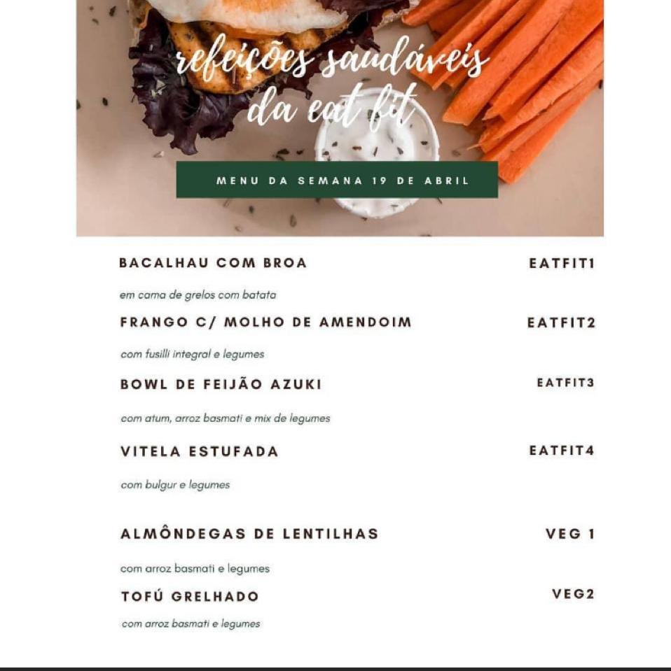 Carta del restaurante EAT FIT, Braga