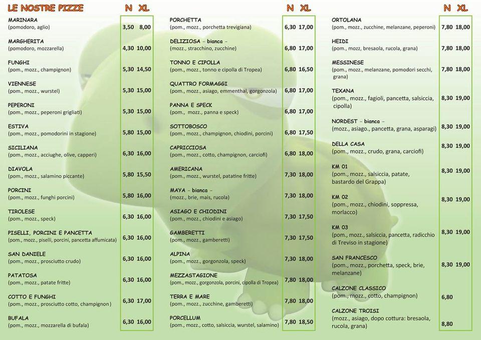 Menu da Pizzeria Da Asporto E Domicilio La Tartaruga Anna Francesca ...