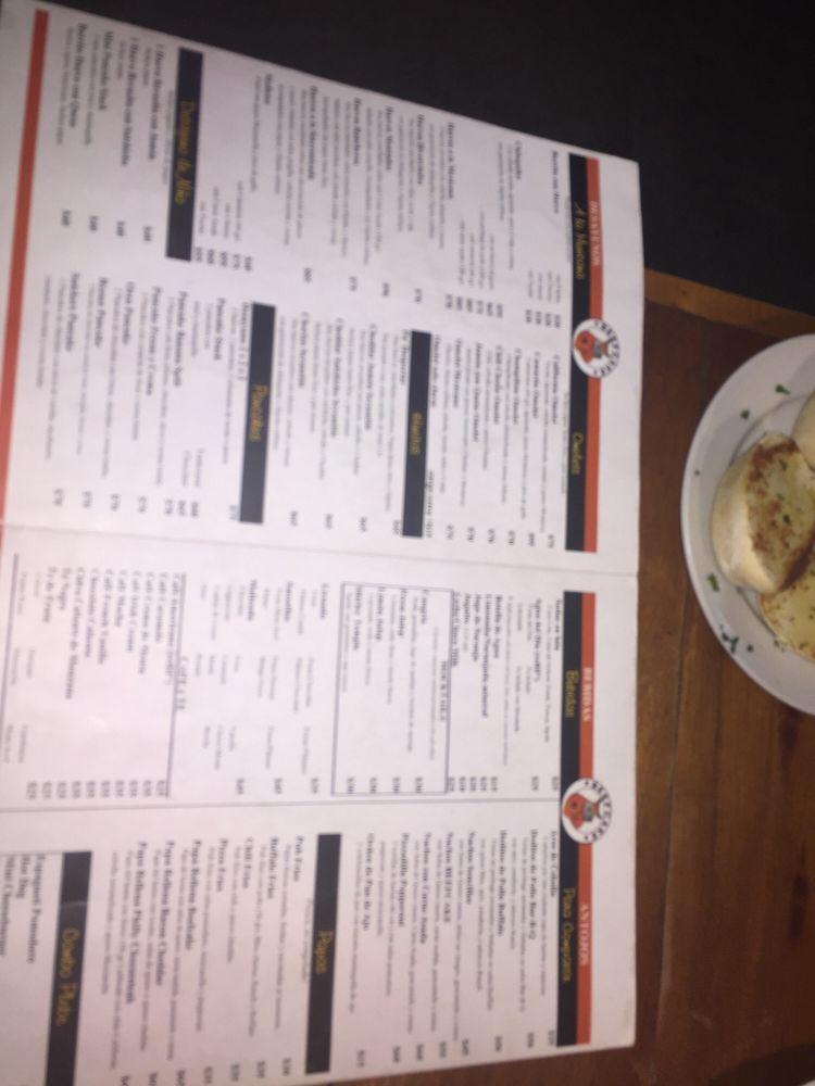 Menu at beefcake restaurant, Rosarito