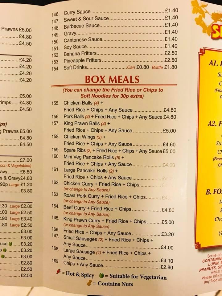 Menu at China Garden restaurant, Maesteg