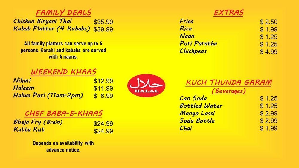 Menu at Desi Bethak desserts, Springfield
