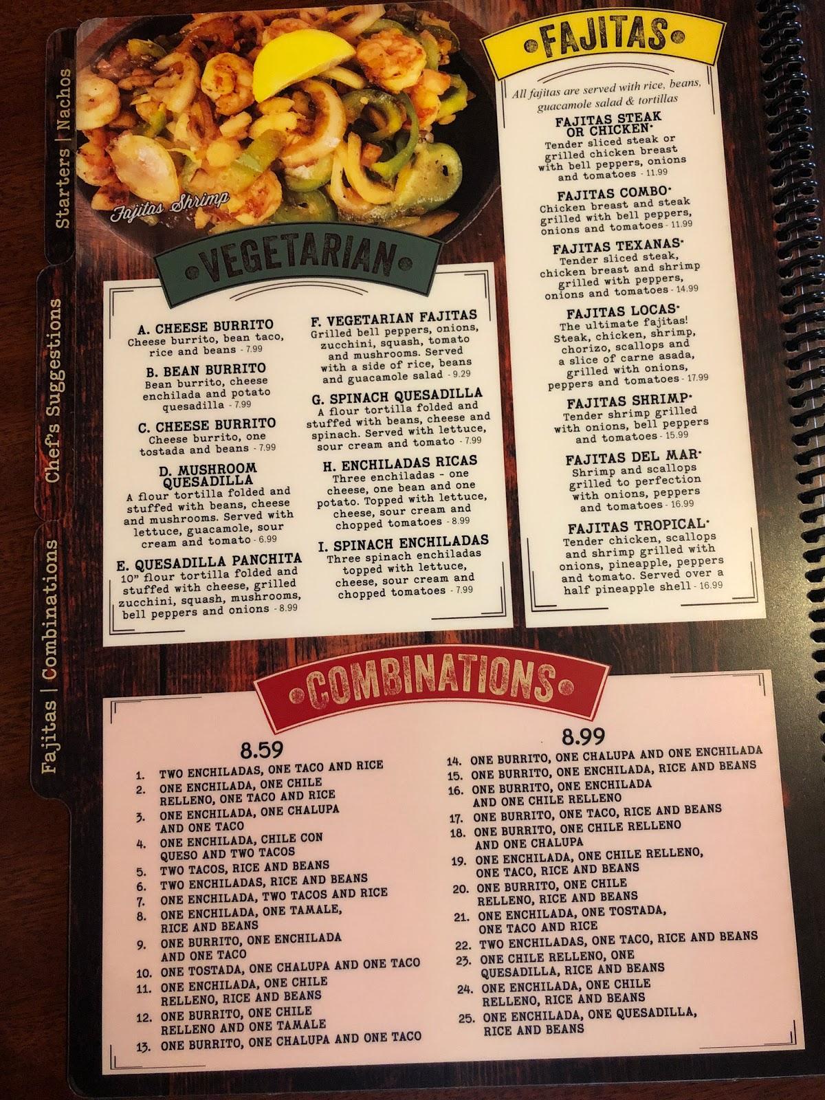 Menu at Don Miguel Mexican Restaurant, Providence Forge