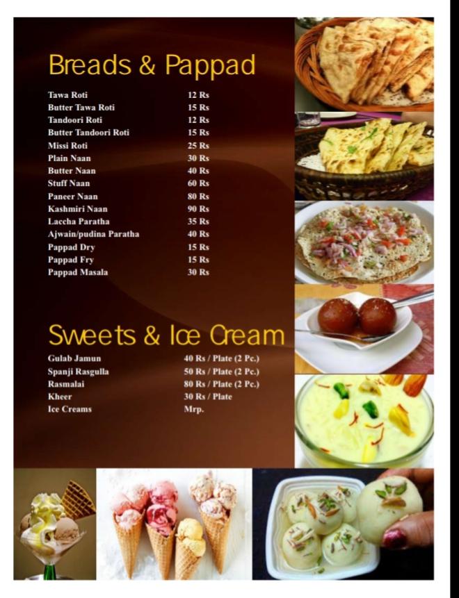 Menu at JAIN RESTAURANT, Kandhla, NH 709B