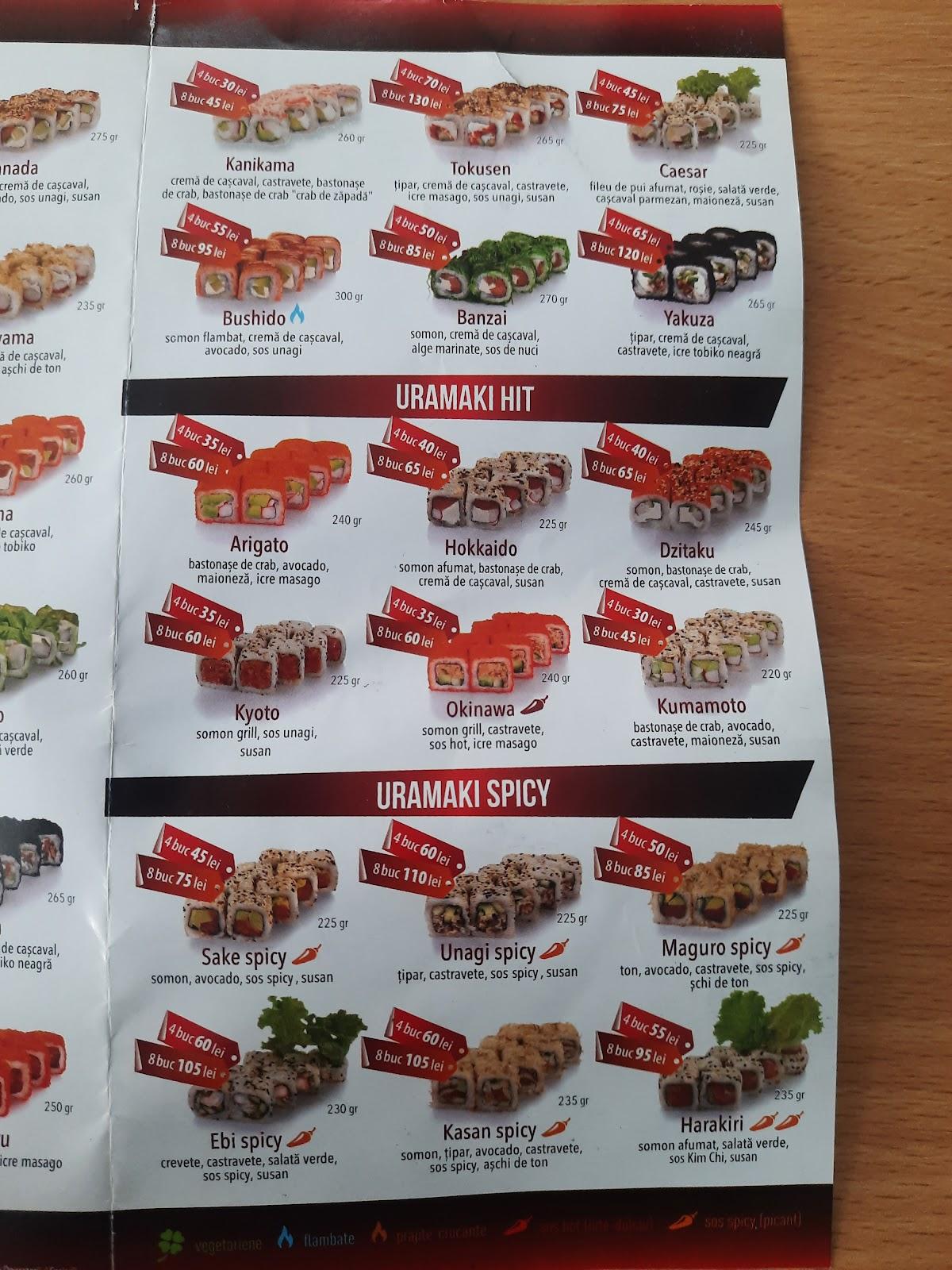 Speisekarte von Samurai Sushi & Rolls (LOCAL BOTANICA), Chisinau, Dacia ...