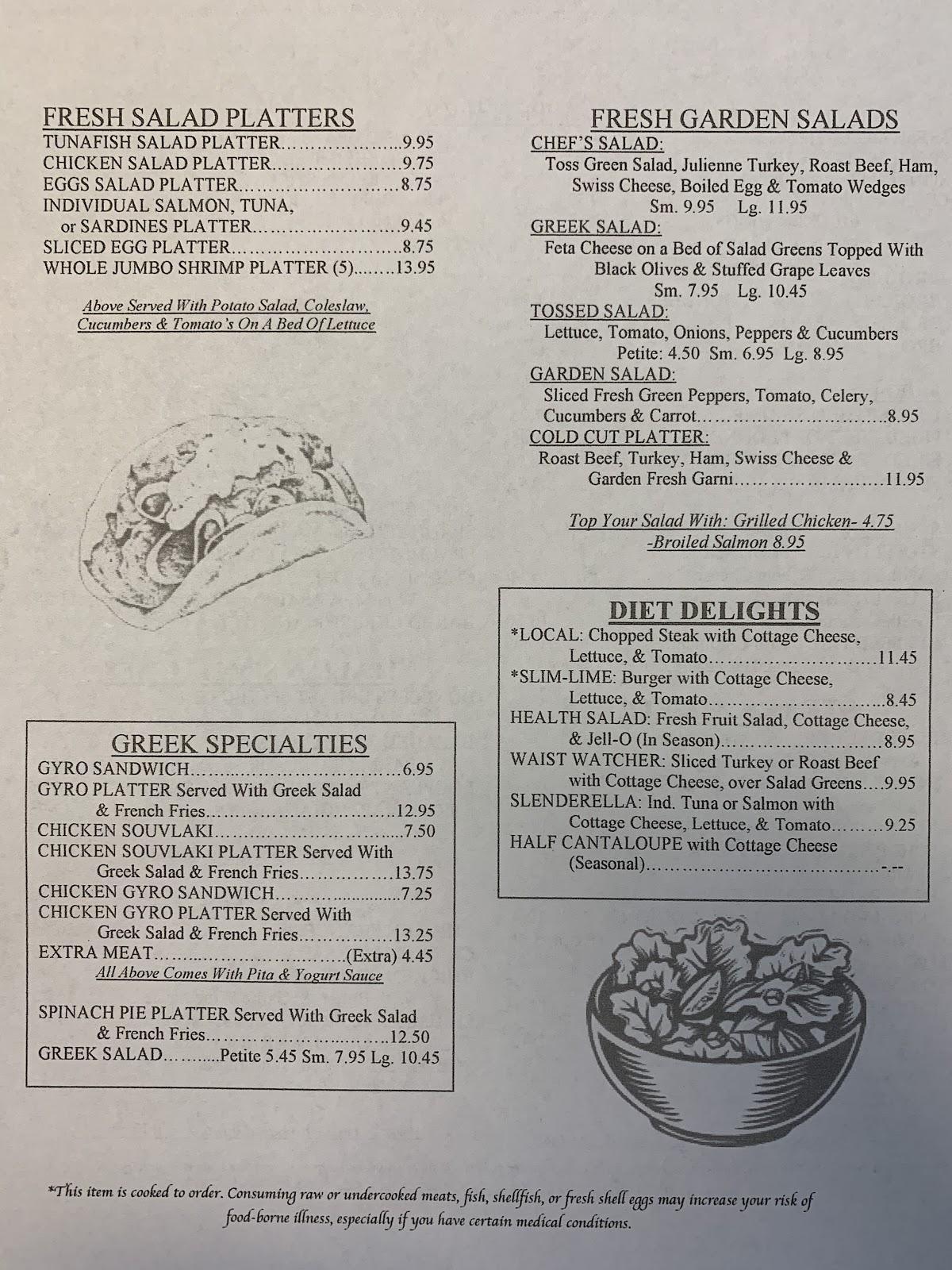 Menu at Station Coffee Shop restaurant, Port Jefferson Station